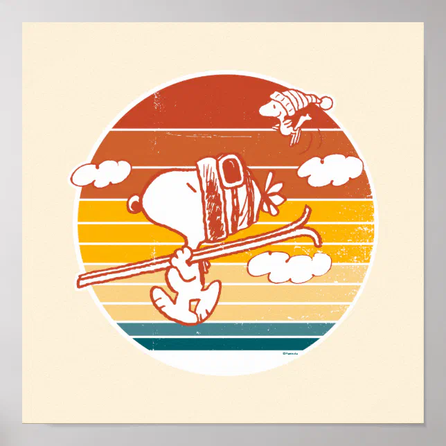 Peanuts | Snoopy & Woodstock Ski Trip Poster | Zazzle