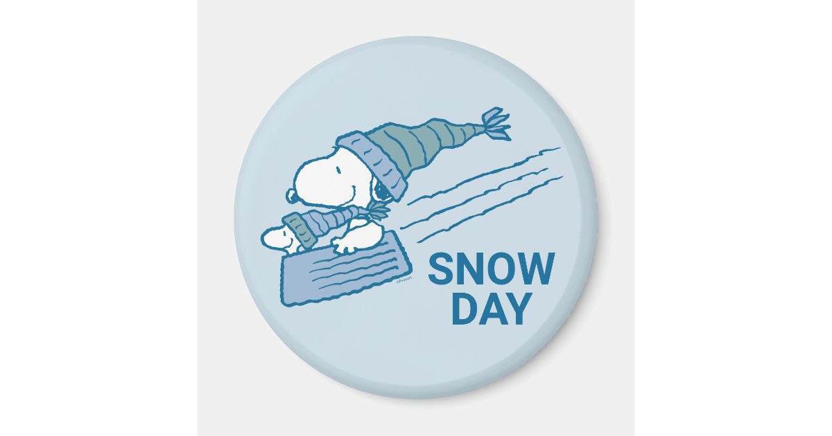 Peanuts | Snoopy & Woodstock Sledding Magnet | Zazzle