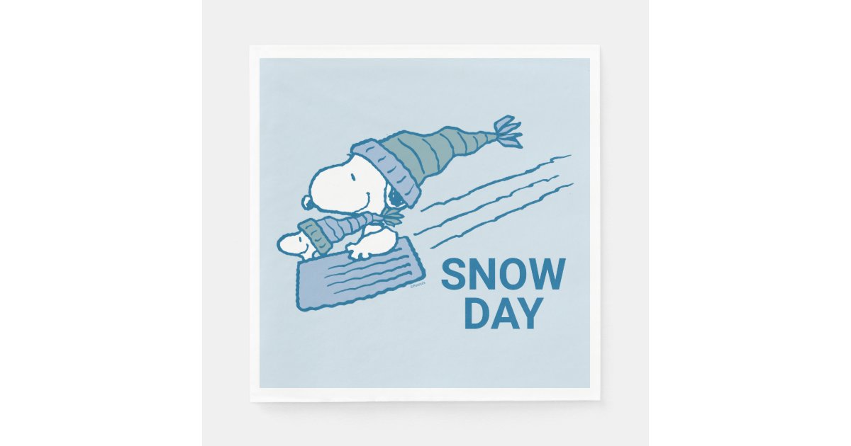 Peanuts | Snoopy & Woodstock Sledding Napkins | Zazzle