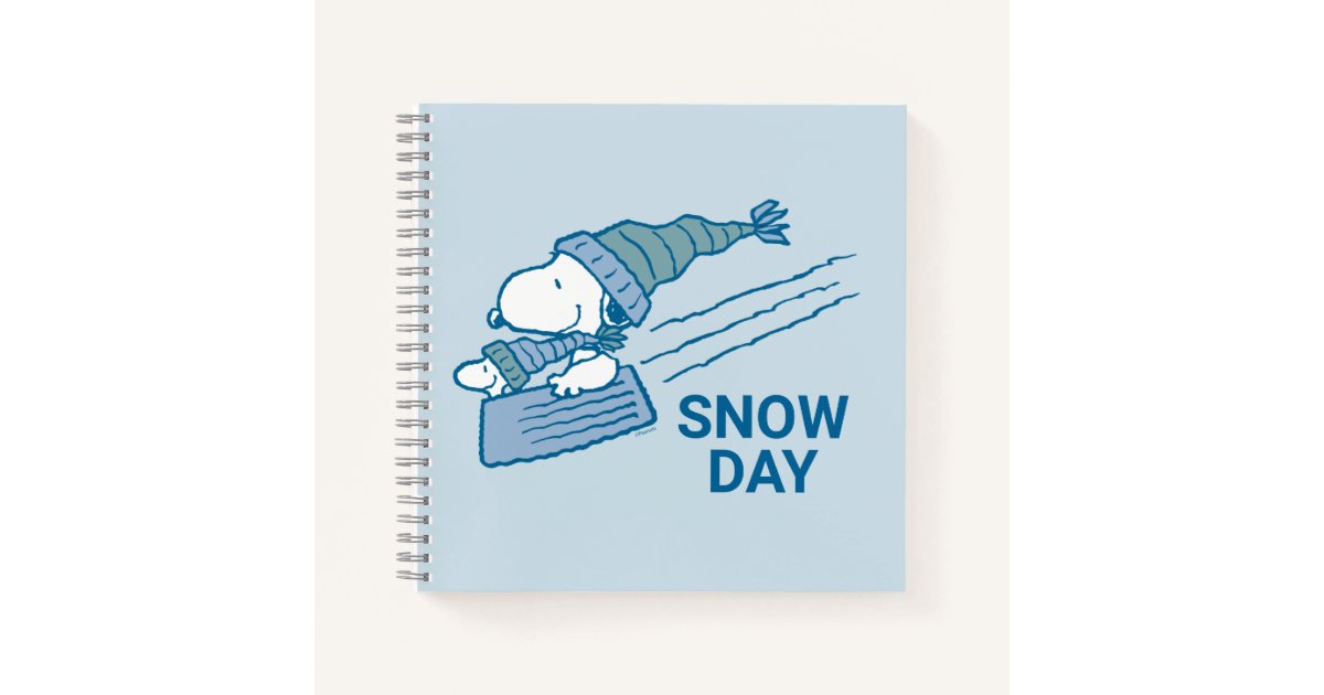 Peanuts | Snoopy & Woodstock Sledding Notebook | Zazzle