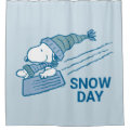 Peanuts | Snoopy & Woodstock Sledding Shower Curtain | Zazzle