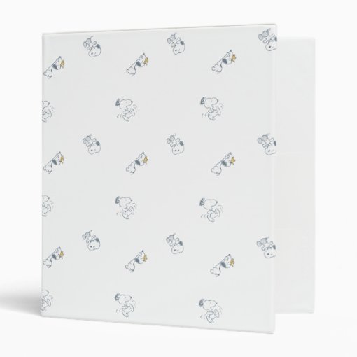 Peanuts | Snoopy & Woodstock Soft Gray Pattern 3 Ring Binder | Zazzle