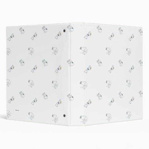 Peanuts | Snoopy & Woodstock Soft Gray Pattern 3 Ring Binder | Zazzle
