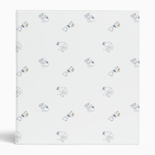 Peanuts | Snoopy & Woodstock Soft Gray Pattern 3 Ring Binder | Zazzle