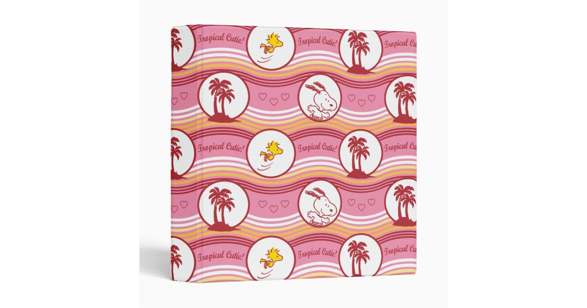 Peanuts | Snoopy & Woodstock Tropical Cutie 3 Ring Binder | Zazzle