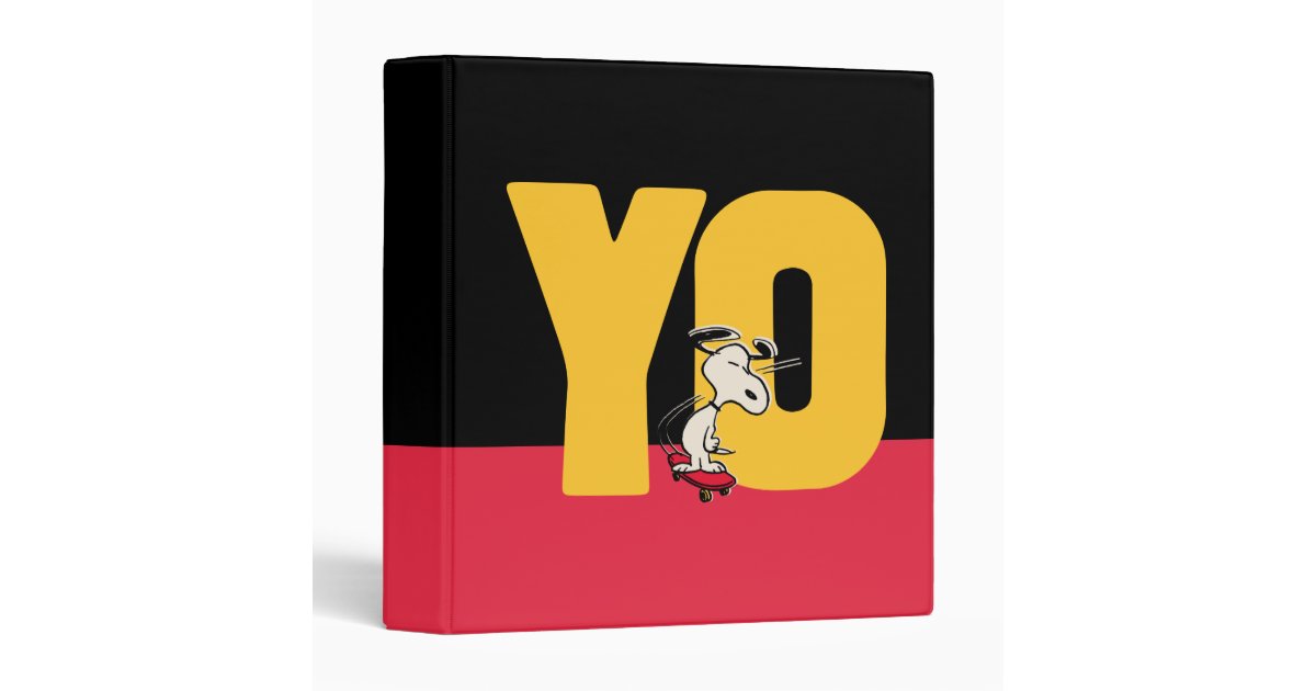 Peanuts | Snoopy YO Skateboard 3 Ring Binder | Zazzle