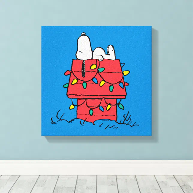 Peanuts | Snoopy's Dog House With Lights Canvas Print | Zazzle