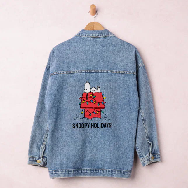 Peanuts | Snoopy's Dog House With Lights Denim Jacket | Zazzle