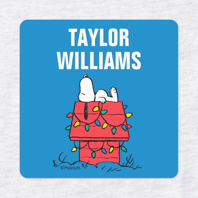 Peanuts | Snoopy's Dog House With Lights Kids' Labels | Zazzle