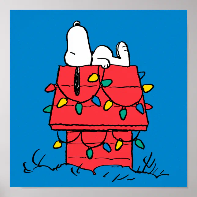 Peanuts | Snoopy's Dog House With Lights Poster | Zazzle
