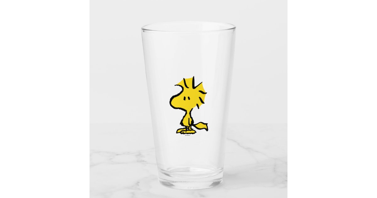 Peanuts | Snoopy's Friend Woodstock Glass | Zazzle