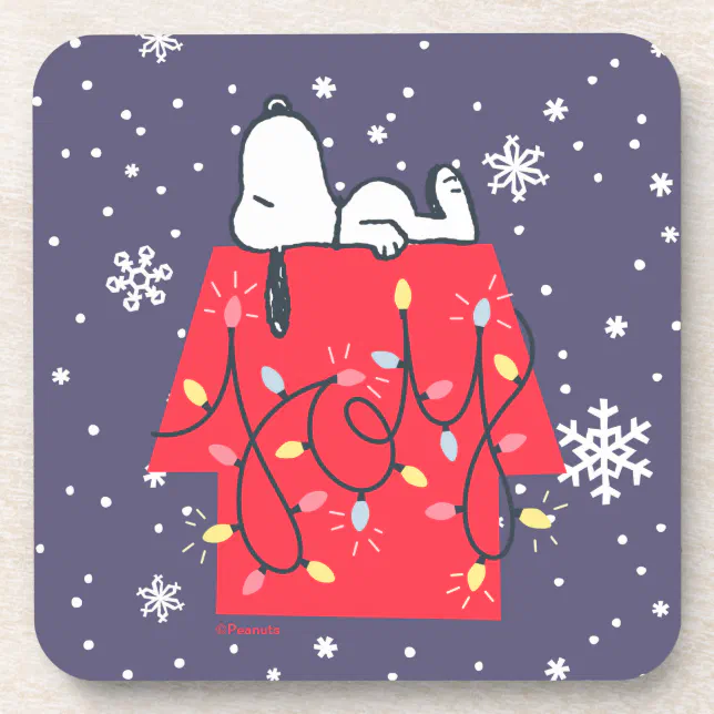 Peanuts | Snoopy's Holiday Dreamer Beverage Coaster | Zazzle Peanuts | Snoopy's Holiday Dreamer Beverage Coaster | Zazzle