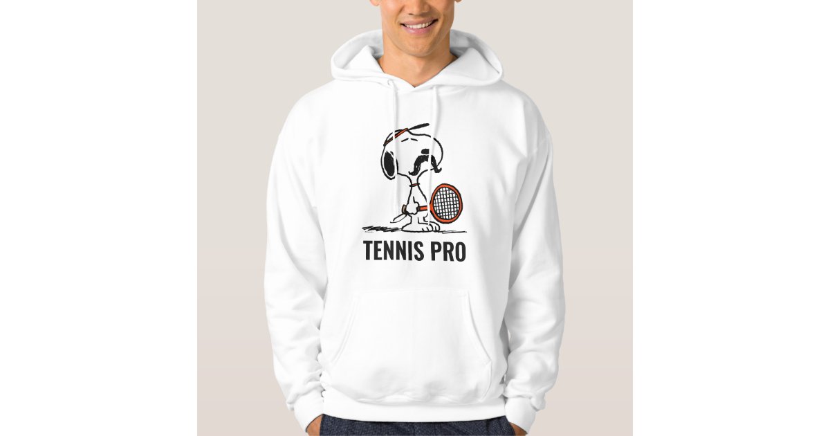 Peanuts | Snoopy's Mustache Playing Tennis Hoodie | Zazzle