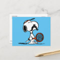 Peanuts | Snoopy's Mustache Playing Tennis Postcard | Zazzle