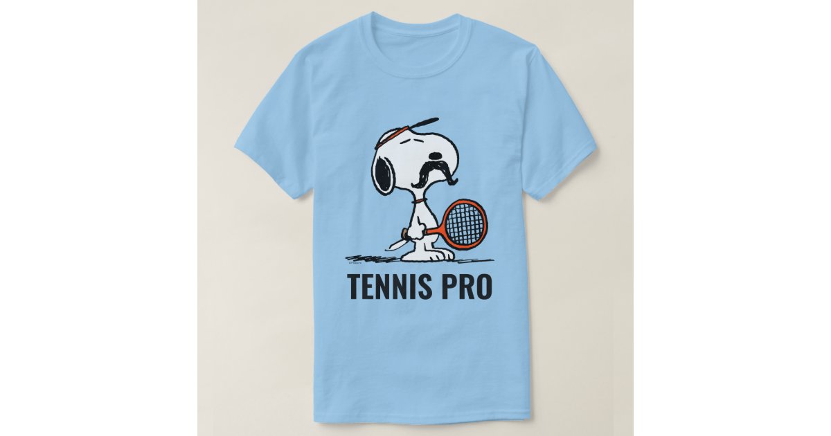 Peanuts | Snoopy's Mustache Playing Tennis T-Shirt | Zazzle
