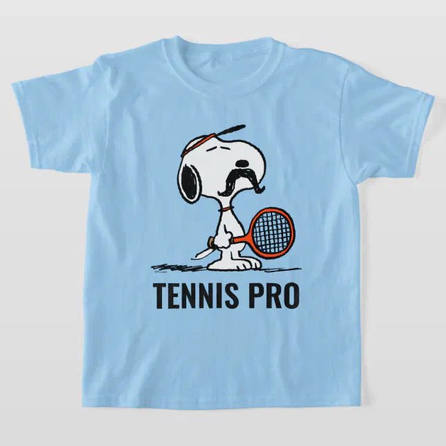 Peanuts | Snoopy's Mustache Playing Tennis T-Shirt | Zazzle