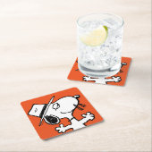 Peanuts | Spike Smiling Square Paper Coaster | Zazzle