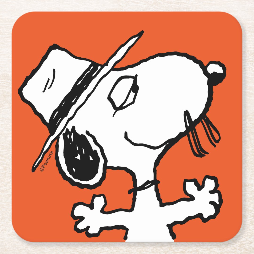 Peanuts | Spike Smiling Square Paper Coaster | Zazzle