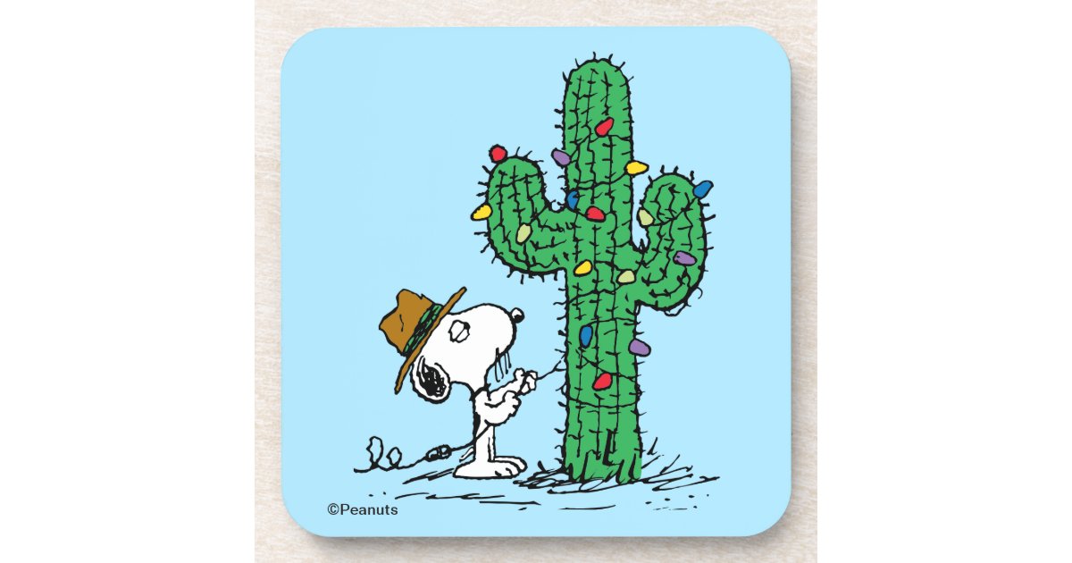 Peanuts | Spike's Holiday Cactus Beverage Coaster | Zazzle