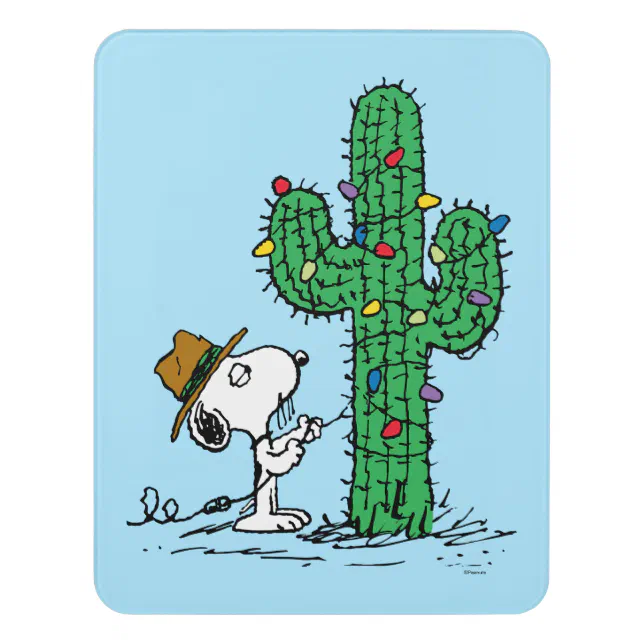 Peanuts | Spike's Holiday Cactus Door Sign | Zazzle