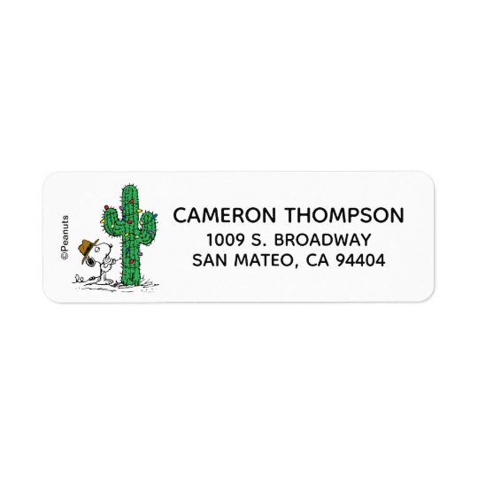 Peanuts | Spike's Holiday Cactus Label | Zazzle.com