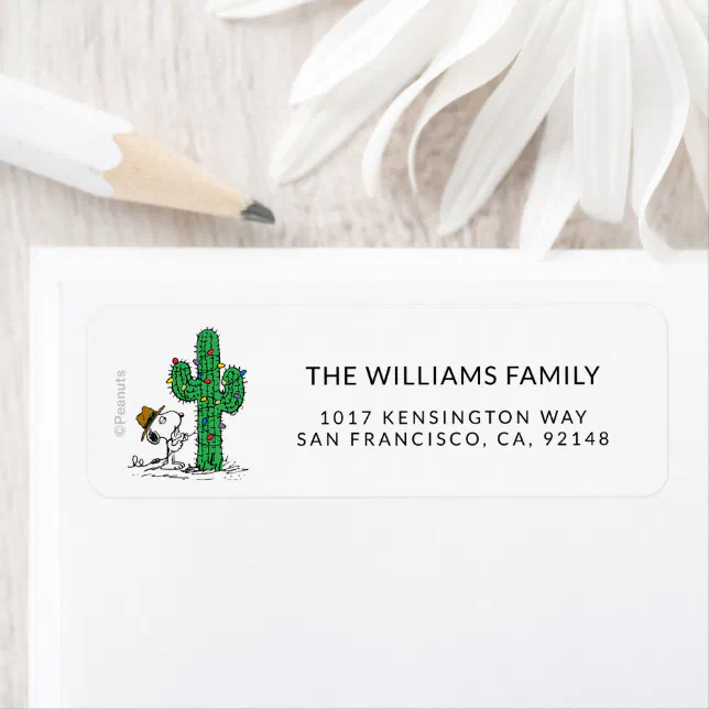 Peanuts | Spike's Holiday Cactus Label | Zazzle