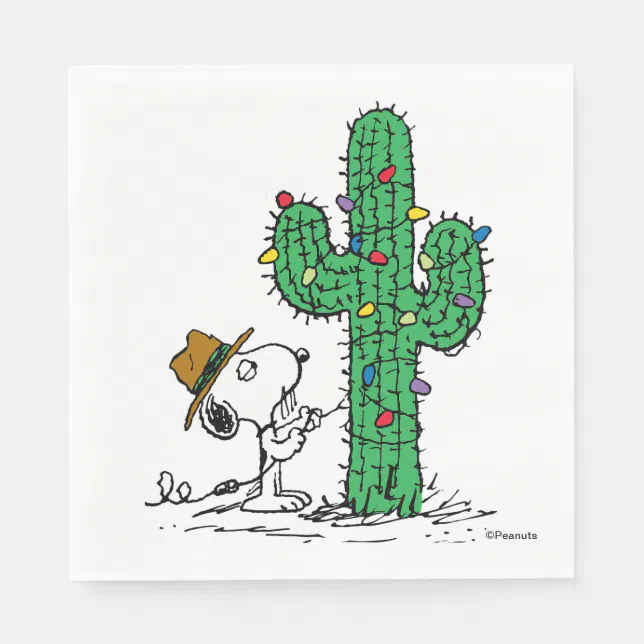 Peanuts | Spike's Holiday Cactus Napkins | Zazzle