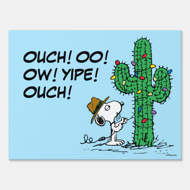 Peanuts | Spike's Holiday Cactus Sign | Zazzle