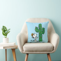 Peanuts | Spike's Holiday Cactus Throw Pillow | Zazzle