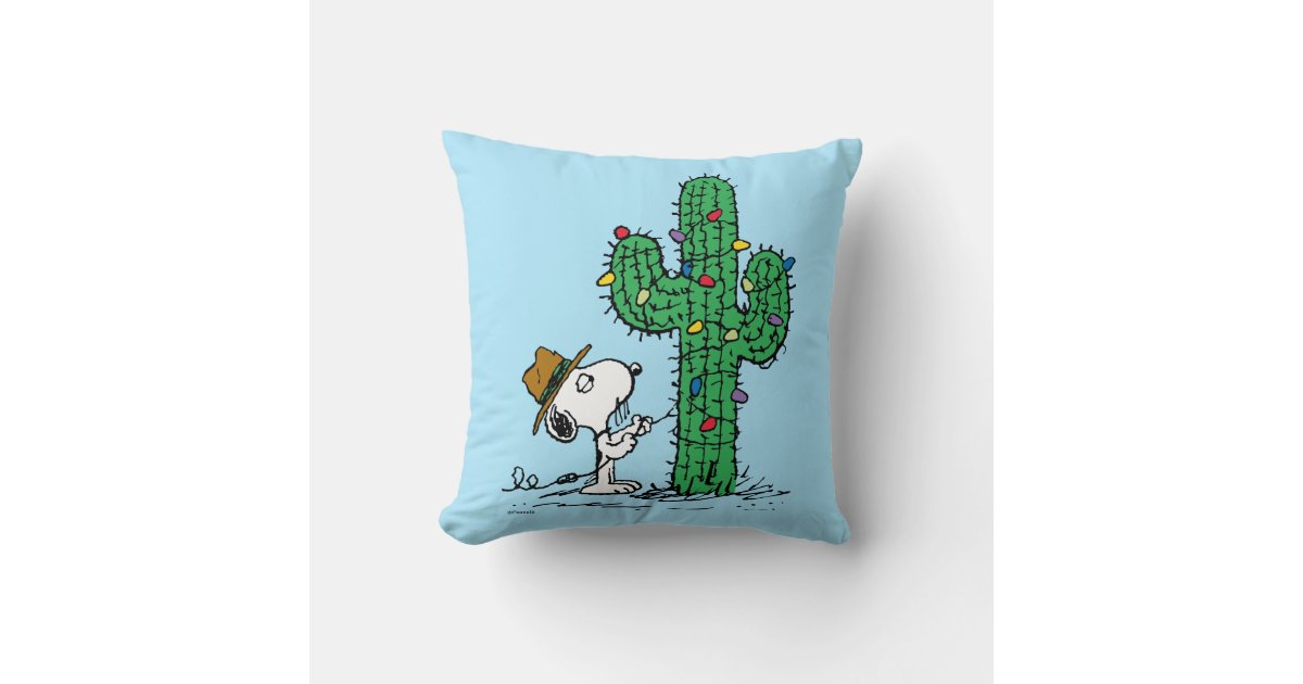 Peanuts | Spike's Holiday Cactus Throw Pillow | Zazzle