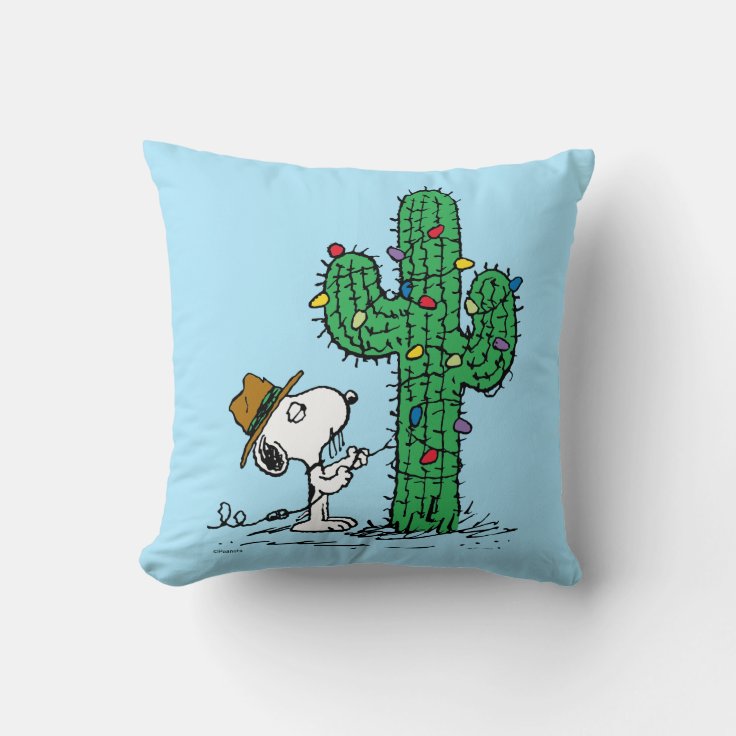 Peanuts | Spike's Holiday Cactus Throw Pillow | Zazzle