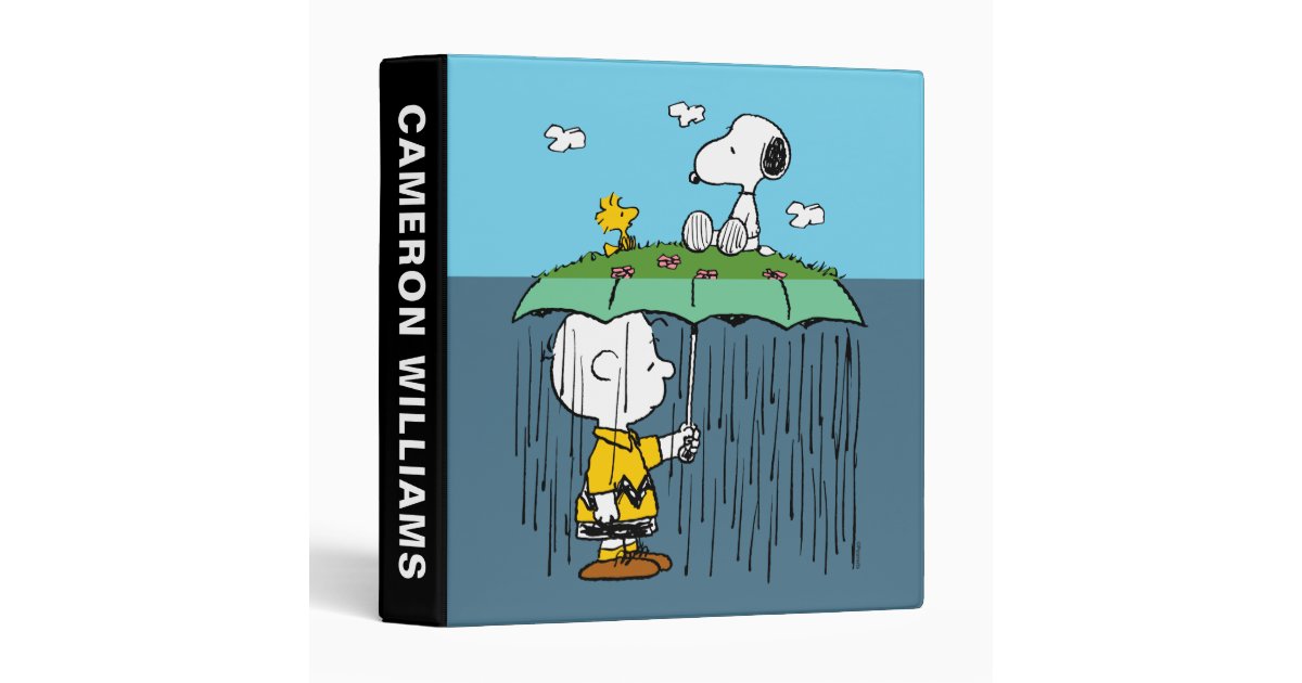 Peanuts | Sunny Day Rainy Day Half & Half 3 Ring Binder | Zazzle
