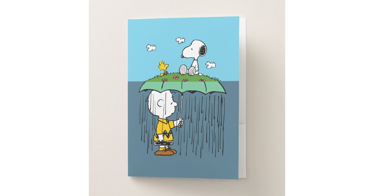 Peanuts | Sunny Day Rainy Day Half & Half Pocket Folder | Zazzle