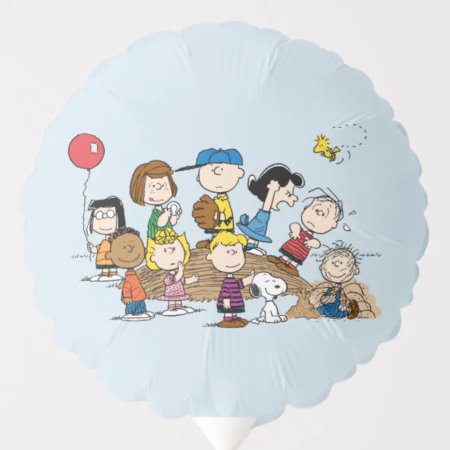 Peanuts | The Gang at the Pitcher's Mound Balloon | Zazzle