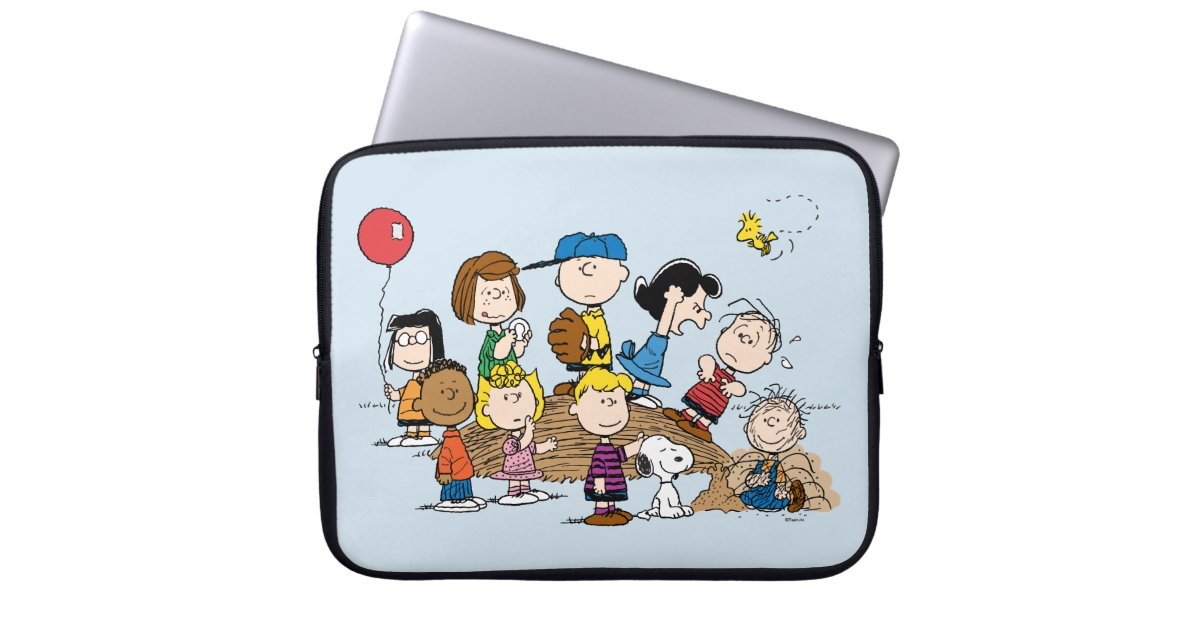 Peanuts | The Gang at the Pitcher's Mound Laptop Sleeve | Zazzle