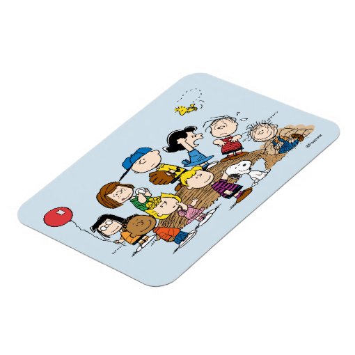 Peanuts | The Gang at the Pitcher's Mound Magnet | Zazzle