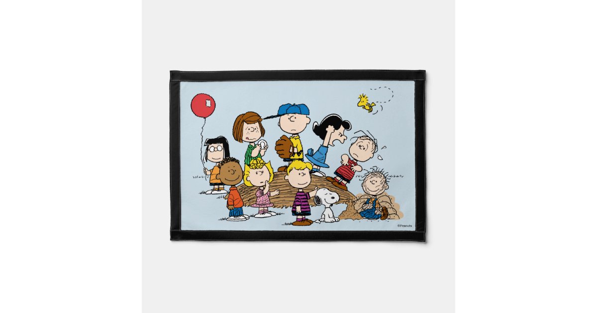 Peanuts | The Gang at the Pitcher's Mound Pennant | Zazzle