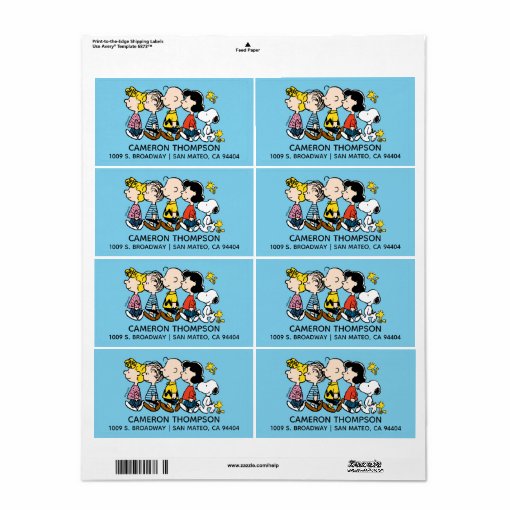 Peanuts | The Gang Label | Zazzle