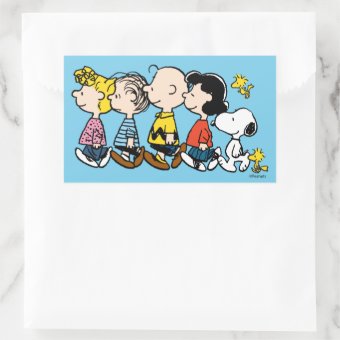Peanuts | The Gang Rectangular Sticker | Zazzle
