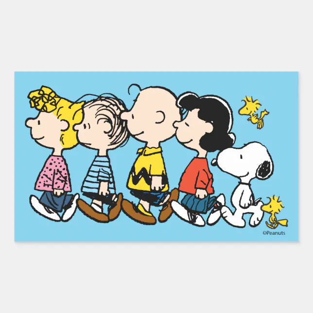 Peanuts | The Gang Rectangular Sticker | Zazzle