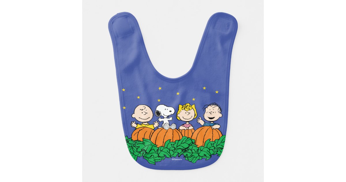 Peanuts | The Great Pumpkin Patch Baby Bib | Zazzle