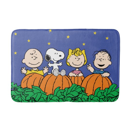 Peanuts | The Great Pumpkin Patch Bath Mat | Zazzle.com