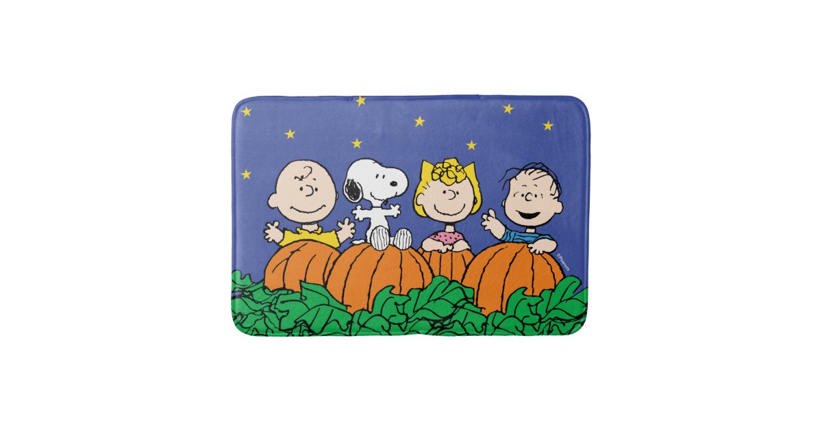 Peanuts | The Great Pumpkin Patch Bath Mat | Zazzle