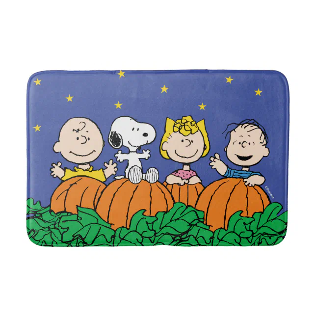 Peanuts | The Great Pumpkin Patch Bath Mat | Zazzle