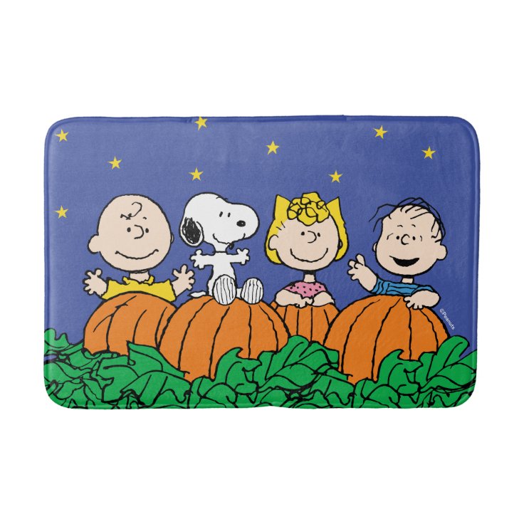 Peanuts | The Great Pumpkin Patch Bath Mat | Zazzle