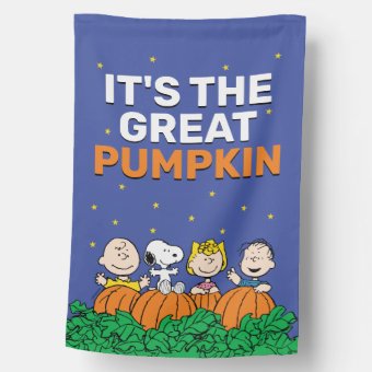 Peanuts | The Great Pumpkin Patch House Flag | Zazzle