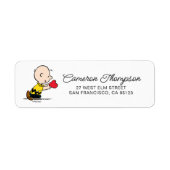 Peanuts | Valentine's Day Charlie Brown Red Heart Label | Zazzle