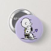Peanuts | Valentine's Day | Charlie Brown & Snoopy Button | Zazzle