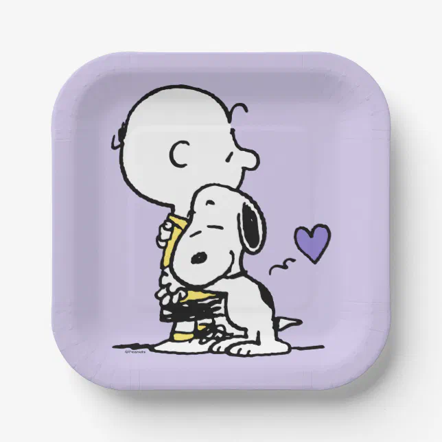 Peanuts | Valentine's Day | Charlie Brown & Snoopy Paper Plates | Zazzle