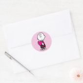 Peanuts | Valentine's Day | Heart Charlie Brown Classic Round Sticker ...